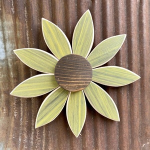 Yellow Wooden Wallflower Home Wall Decoration Handmade From Repurposed ...