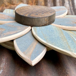 Gray Wooden Wallflower Home Wall Art Handcrafted From Upcycled ...