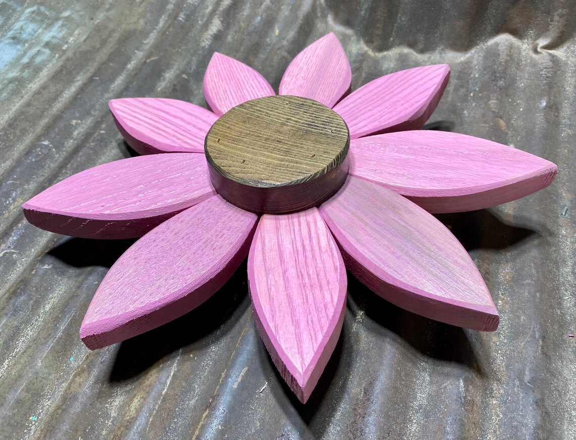 Pink Wooden Daisy Wall Decoration Handcrafted From Reclaimed - Etsy