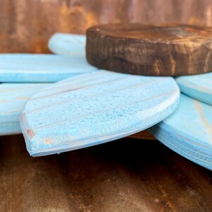 Light Baby Blue Wooden Flower Wall Decor Handmade From Reclaimed ...