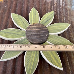 Yellow Wooden Wallflower Home Wall Decoration Handmade From Repurposed ...