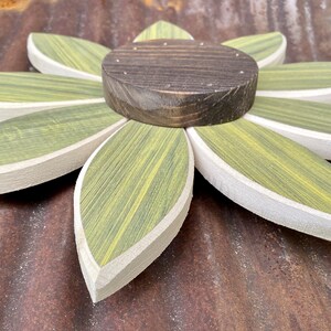 Yellow Wooden Wallflower Home Wall Decoration Handmade From Repurposed ...