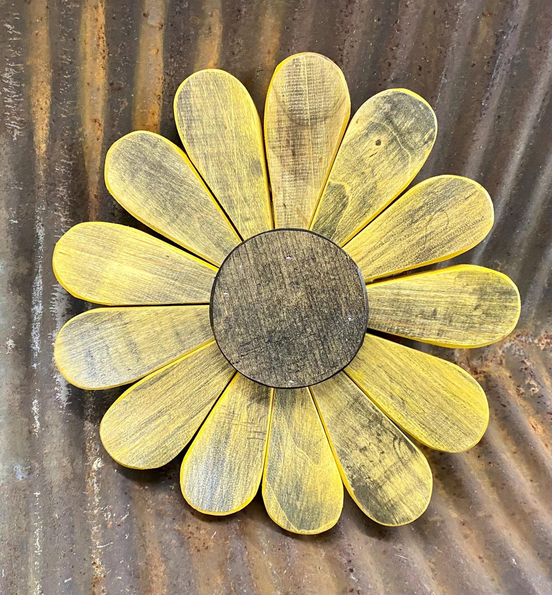 Mustard Yellow Wallflower Home Wal Accent Handmade From Repurposed ...