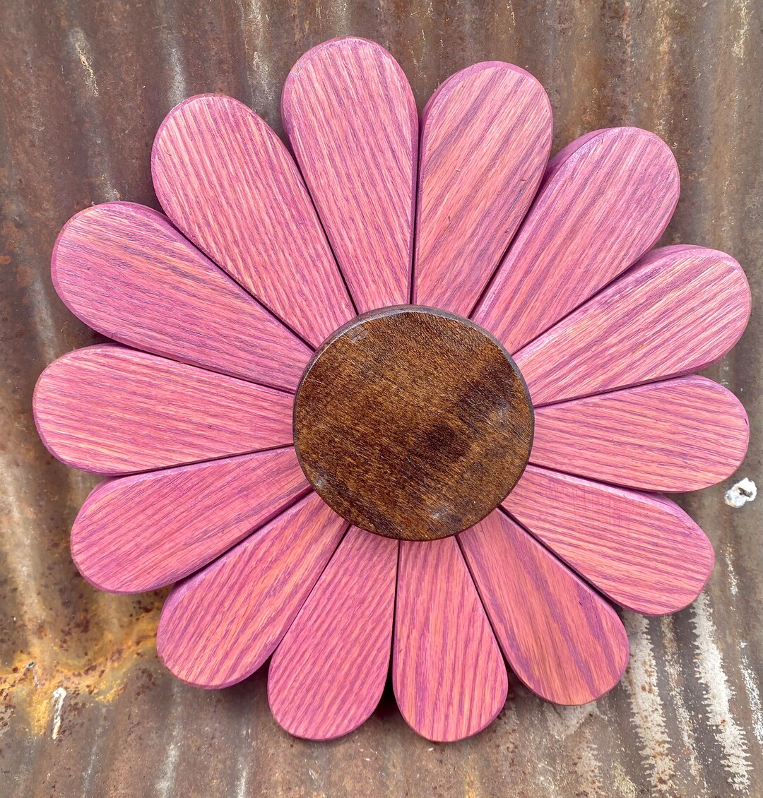 Purple Wooden Daisy Wall Display Handcrafted From Reclaimed - Etsy