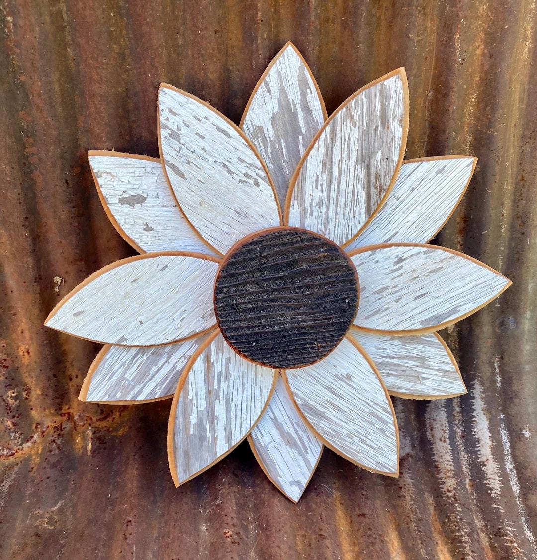 Rustic White Barnboard Wooden Flower Wall Display Handcrafted From ...