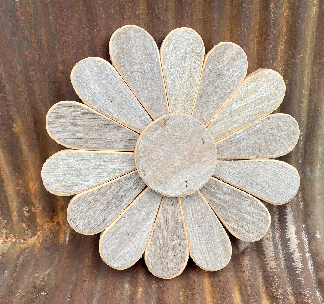 Natural Sun Bleached Weathered Wood Flower With No Finish - Etsy