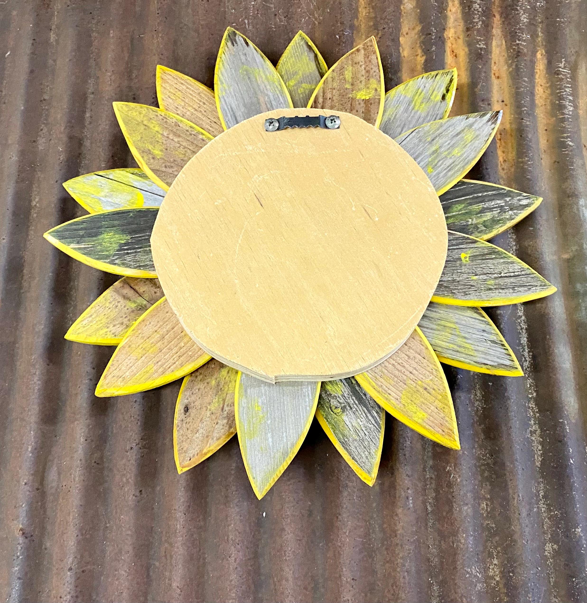 Vibrant Yellow Wooden Flower Wall Art Handcrafted From Recycled ...
