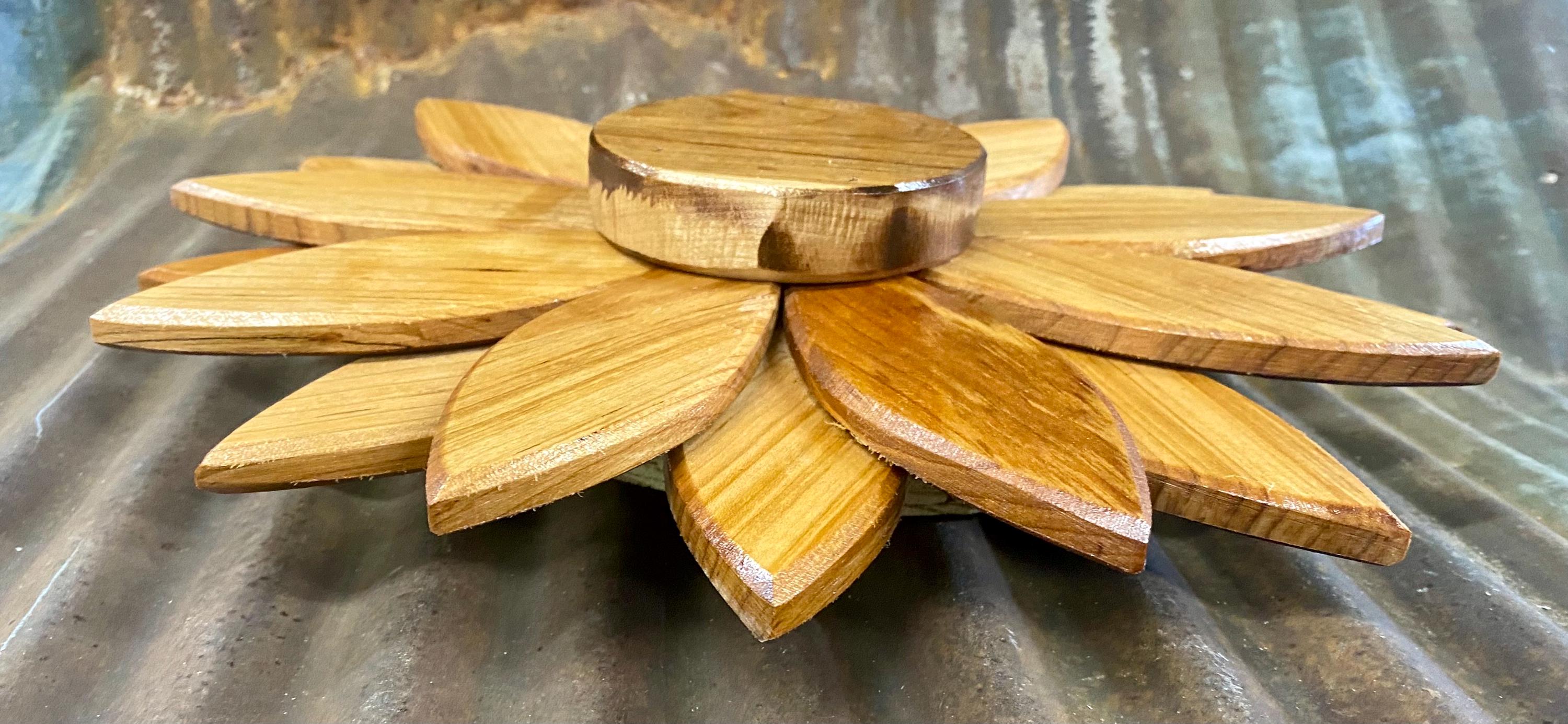 Natual Cherry Wood Flower Handmade From Reclaimed Upcycled Salvage ...
