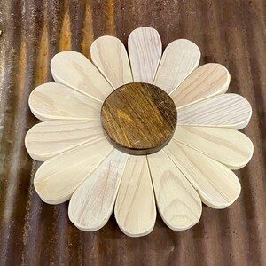 Off White Wood Daisy Wall Hanging Crafted From All Recycled Materials ...
