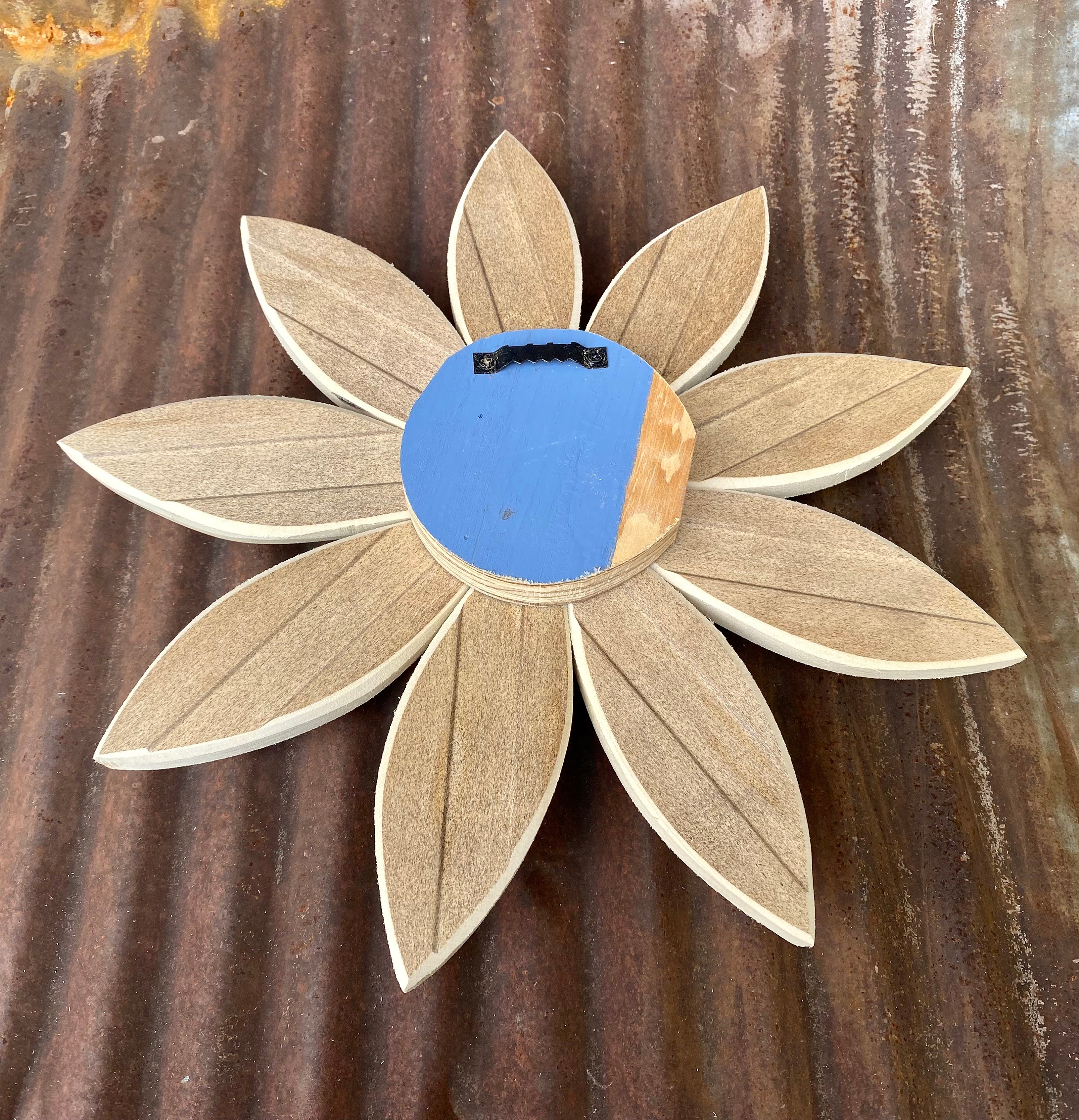 Yellow Wooden Flower Wall Hanging Handcrafted From Recycled Poplar Door ...