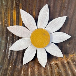White Wooden Daisy Wallflower Handmade From Salvaged Reclaimed Oak - Etsy