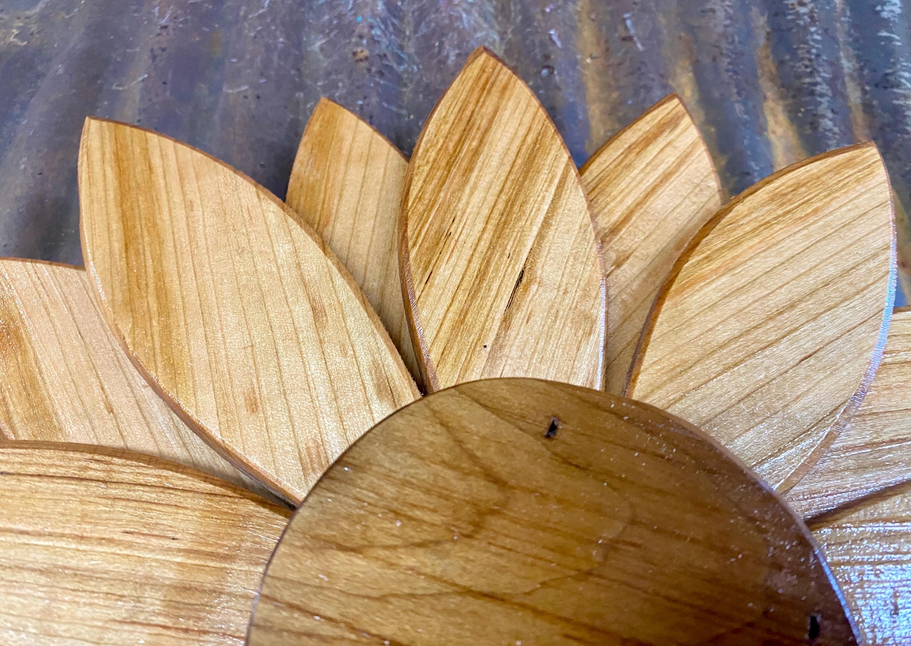 Natual Cherry Wood Flower Handmade From Reclaimed Upcycled Salvage ...