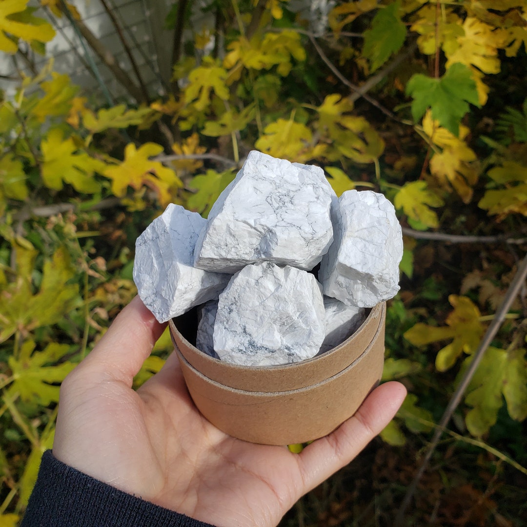 1 Rough White Howlite Stone in S/M/L - Choose Size - Etsy