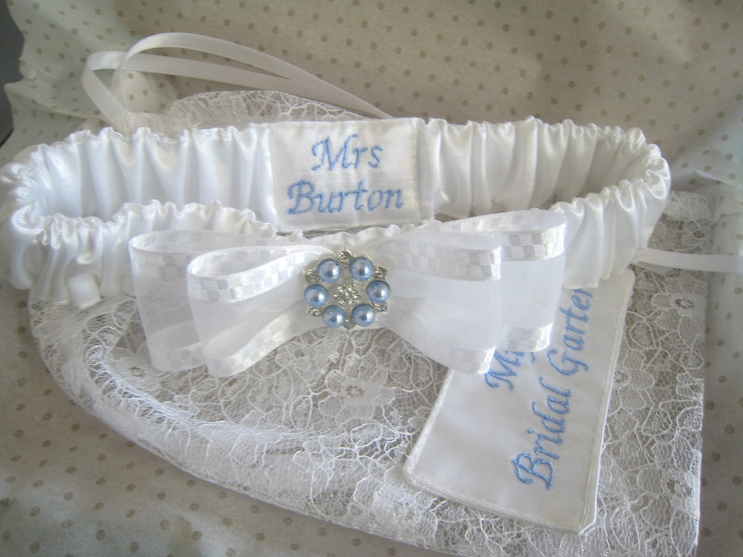 Personalised Wedding Garter Bridal Garter UK Designer Garters England ...