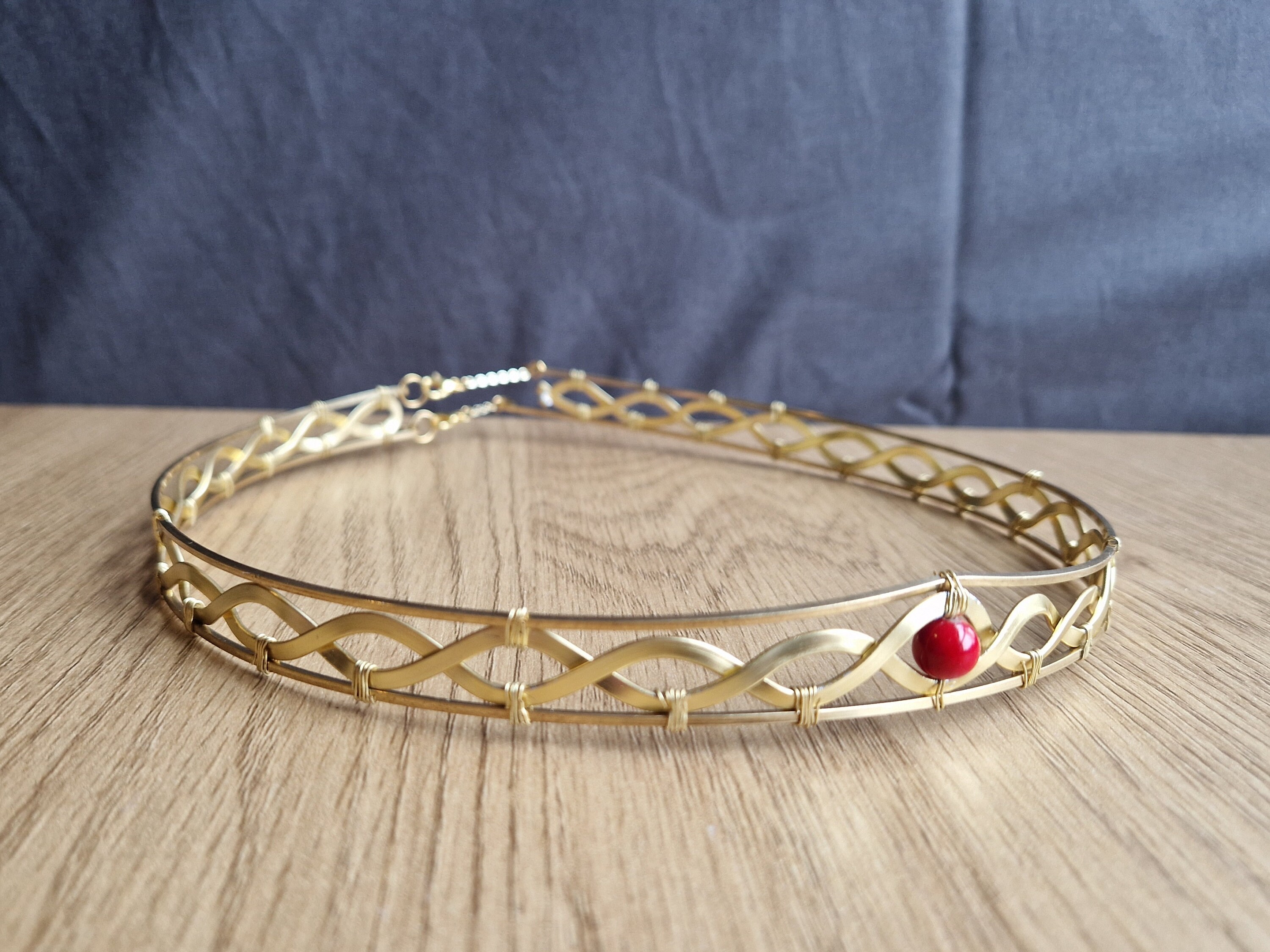 Medieval Jade Circlet Renfaire Tiara Red Jade Bead Crown - Etsy
