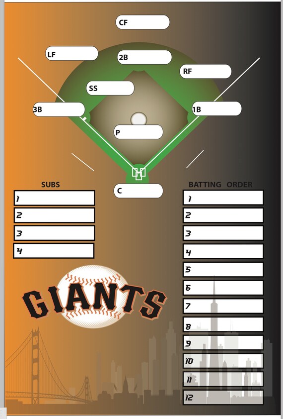 Batting Lineup 11x17 Dry Erase Poster - Etsy