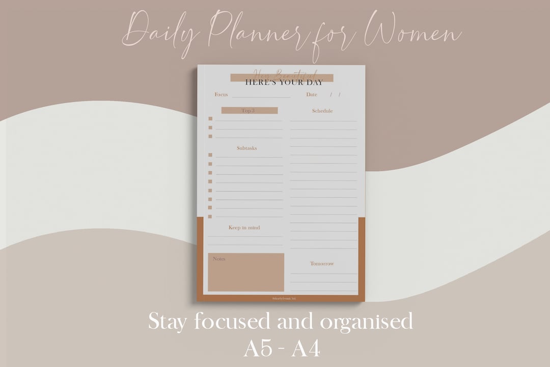 Daily Planner Printable for Women Entrepreneur With Focus, Schedule ...