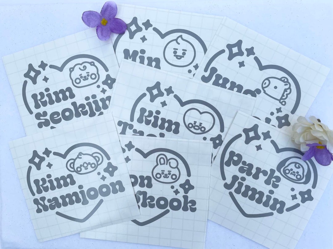 BTS BT21 Heart Lightstick Vinyl Decal Stickers see Description for More ...