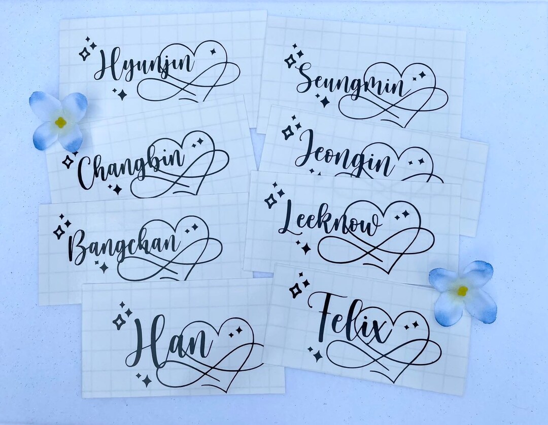 Stray Kids Cursive Heart Group Vinyl Decal see Description for More ...