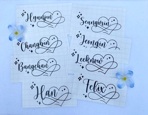 Stray Kids Cursive Heart Group Vinyl Decal - Etsy