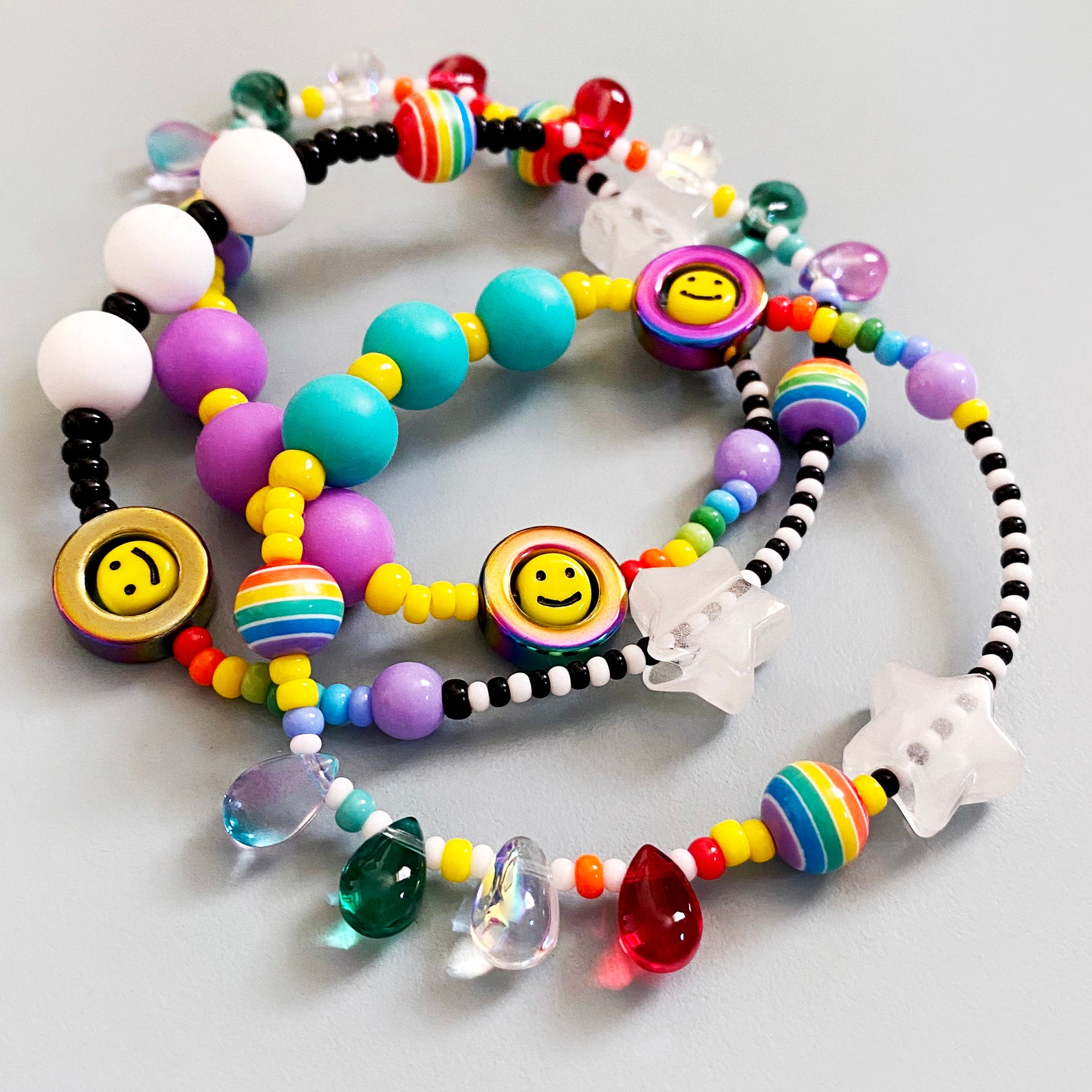 Sensory Fidget Bracelet. Rainbow Sliding Glow in the Dark - Etsy