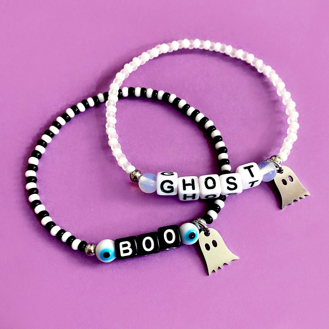 Halloween Ghost Beaded Bracelet. Can Be Personalised With Any Name or ...