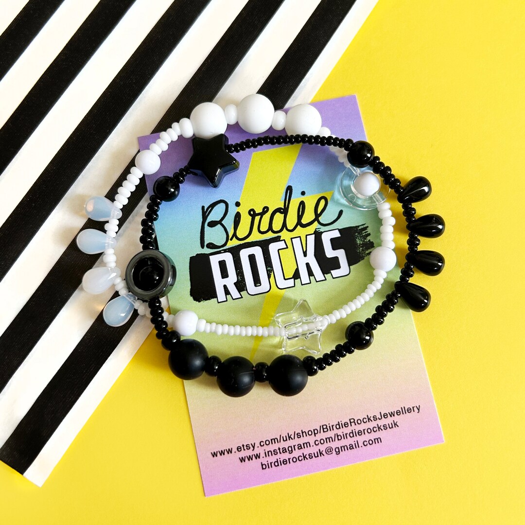 Sensory Fidget Bracelet. Black or White. Monochrome. Anxiety Relief ...