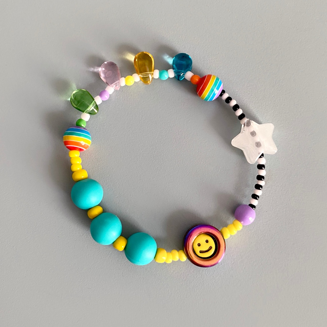 Sensory fidget bracelet. Rainbow sliding glow in the dark | Etsy