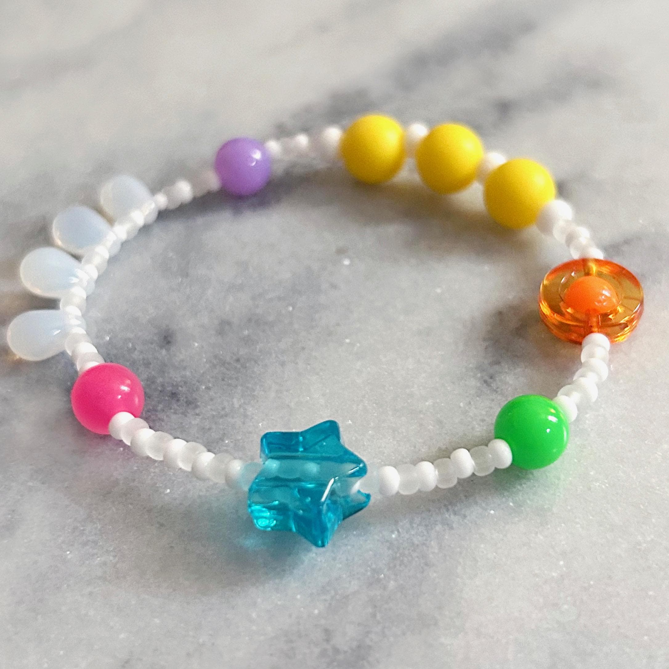Sensory Fidget Bracelet. Sliding Star, Spinner, Silicone, Glass and ...