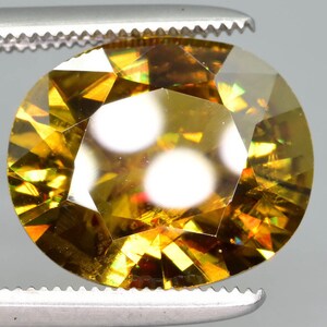 Natural Full Fire 5.9ct Sphene, Uniquely Master Cut Oval Nearly 6ct ...