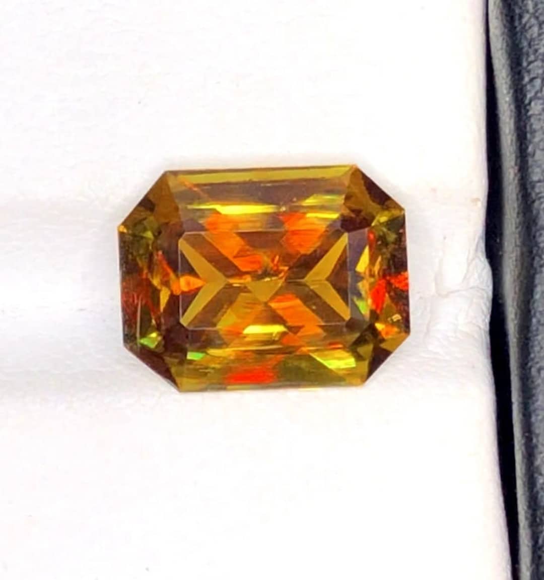 5.7ct Sphene Gemstone: Radiant Emerald Cut Titanite, Tanzania, Full ...