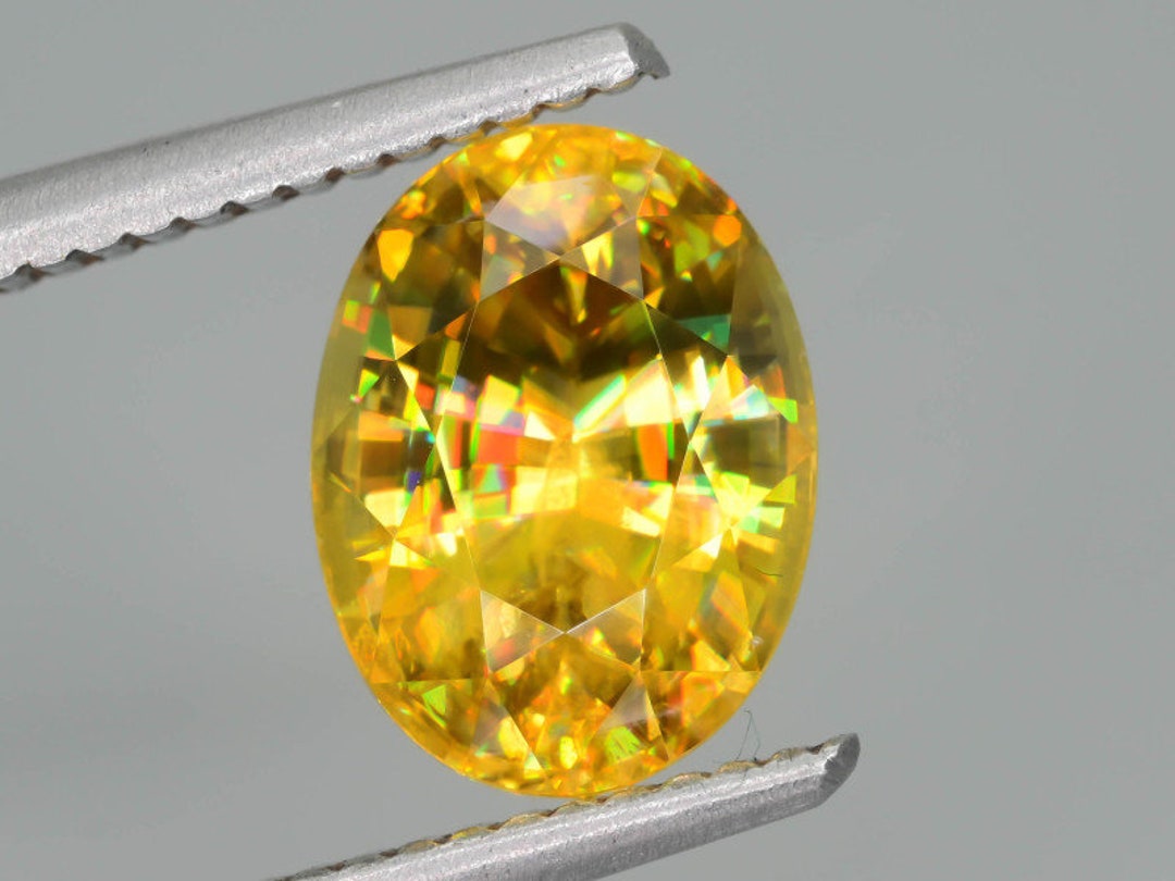Natural Yellow Gold Sphene, 3.01ct Oval Cut Sparkling Loose Sphene ...