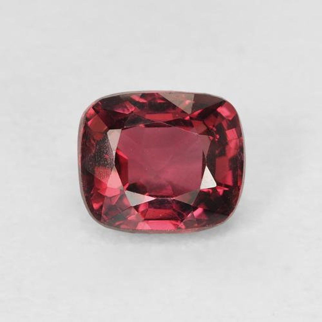 Dark Red Natural Spinel, Deep Raspberry Red Cushion Cut 1.1ct Spinel ...