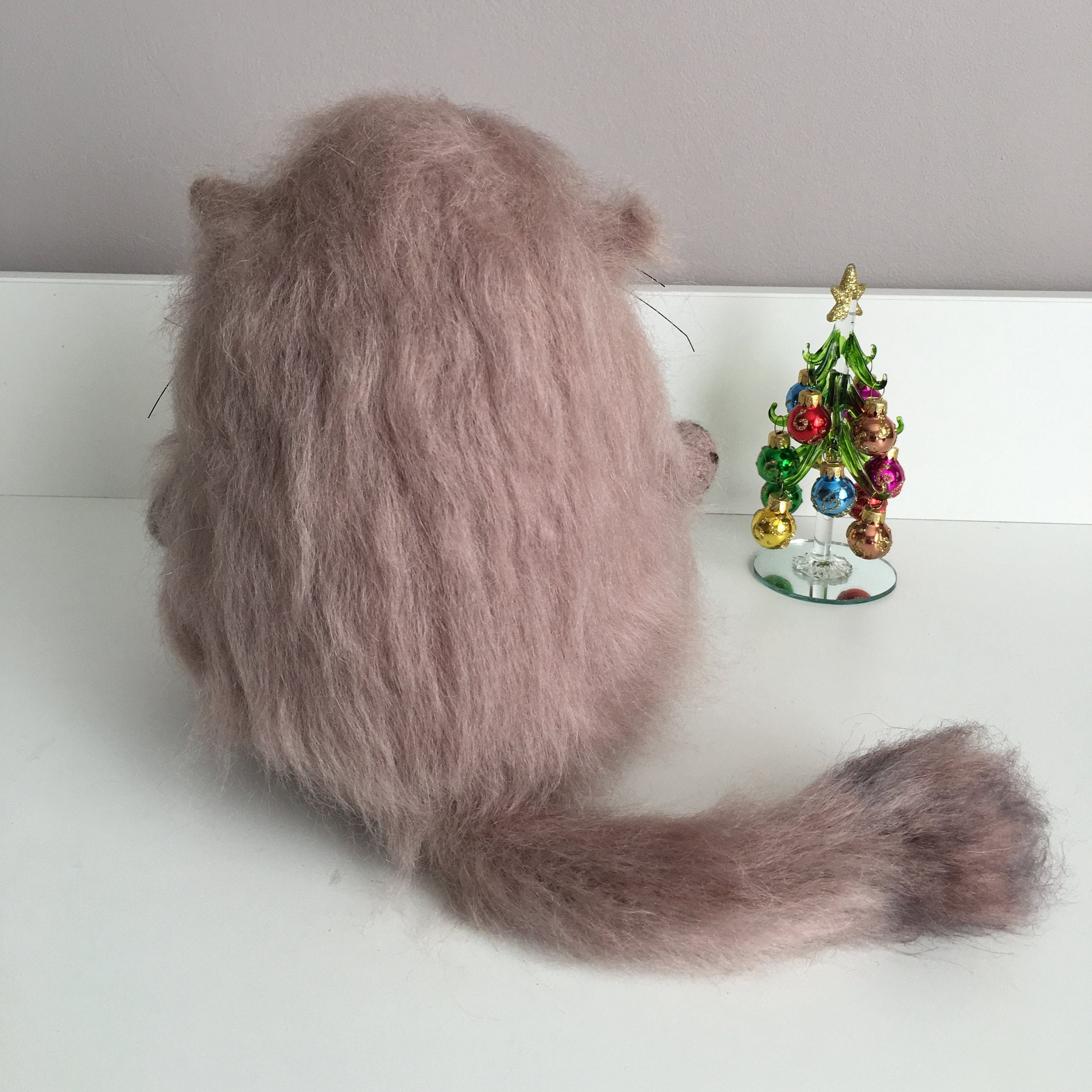 Crochet Fat Cat Toy Mohair Cat Stuffed Cat Knitted Brown Cat Bedroom ...