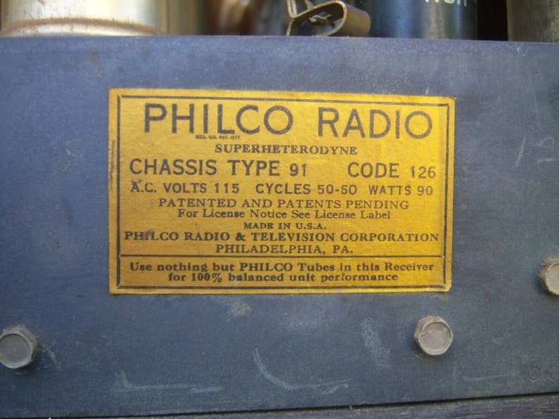 Vintage Rare 1933 Philco Model 91X Code 126 AM & SW 9-tube Radio ...