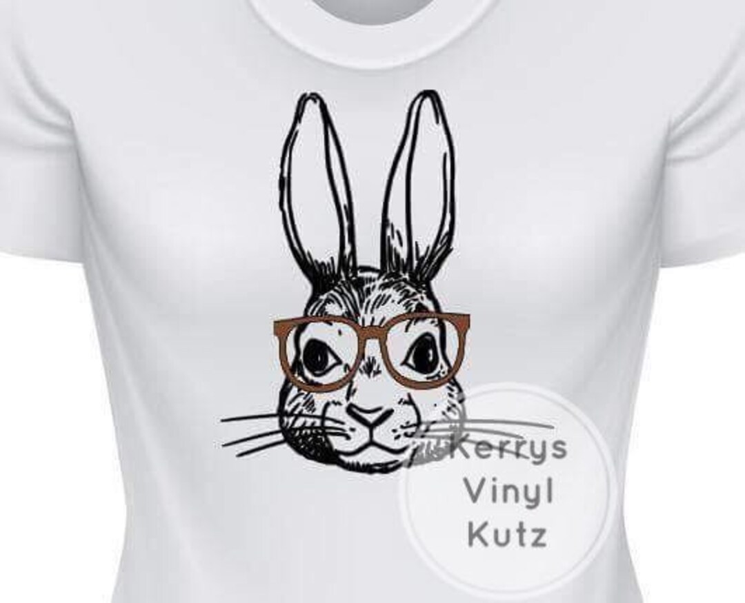 Rabbit With Glasses Digital File, SVG, Cutting File, Silhouette - Etsy