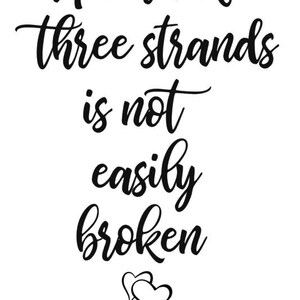 A Cord of Three Strands is Not Easily Broken Svg Cutting File - Etsy
