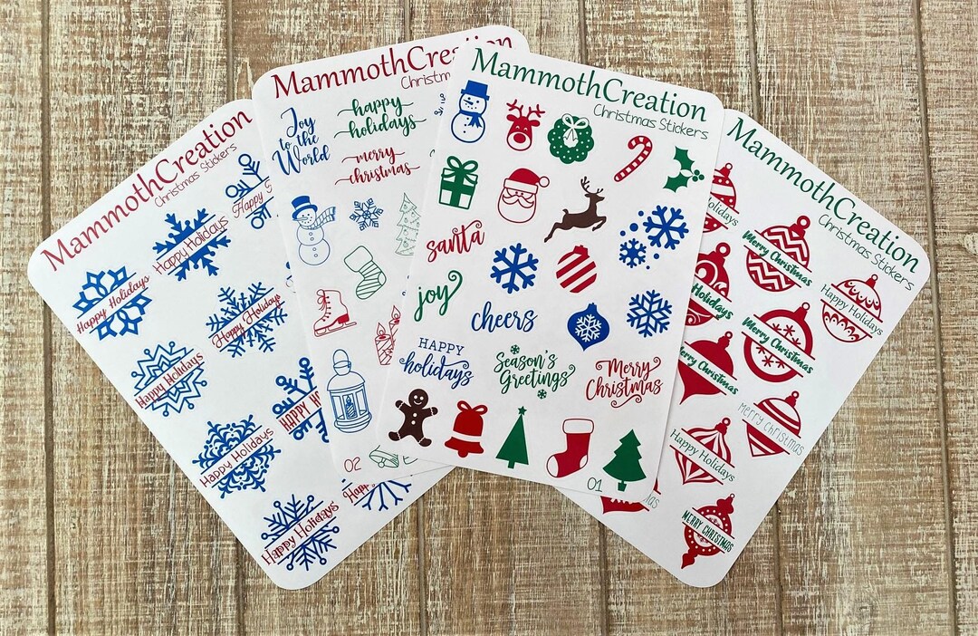 Christmas Stickers, Name Tag, Stickers, Holiday Stickers - Etsy