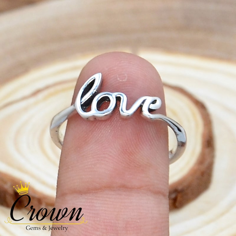 Silver Love Ring - Etsy