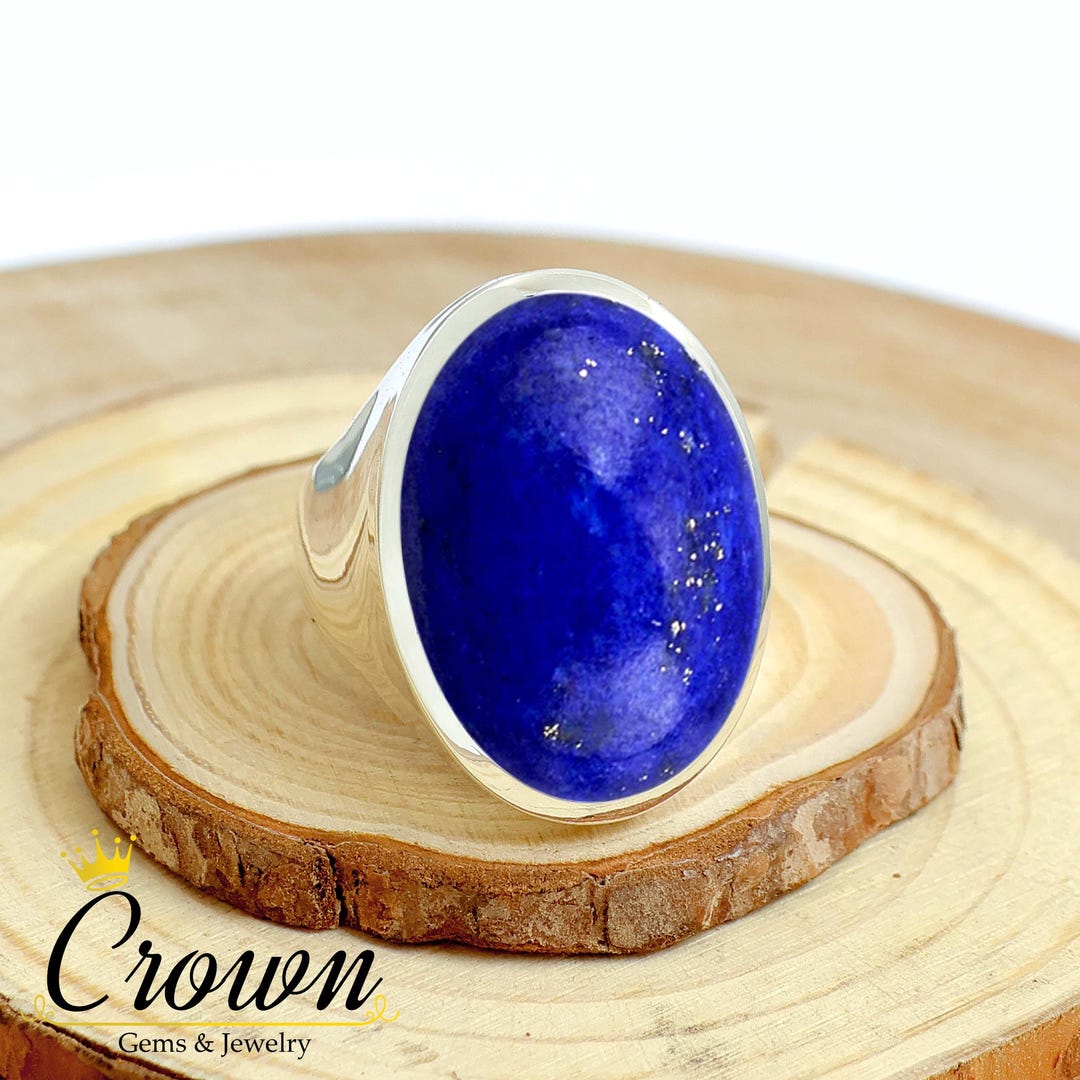 Lapis Lazuli Men's Ring, Simple Men Ring, Wedding Men's Ring, 925 ...