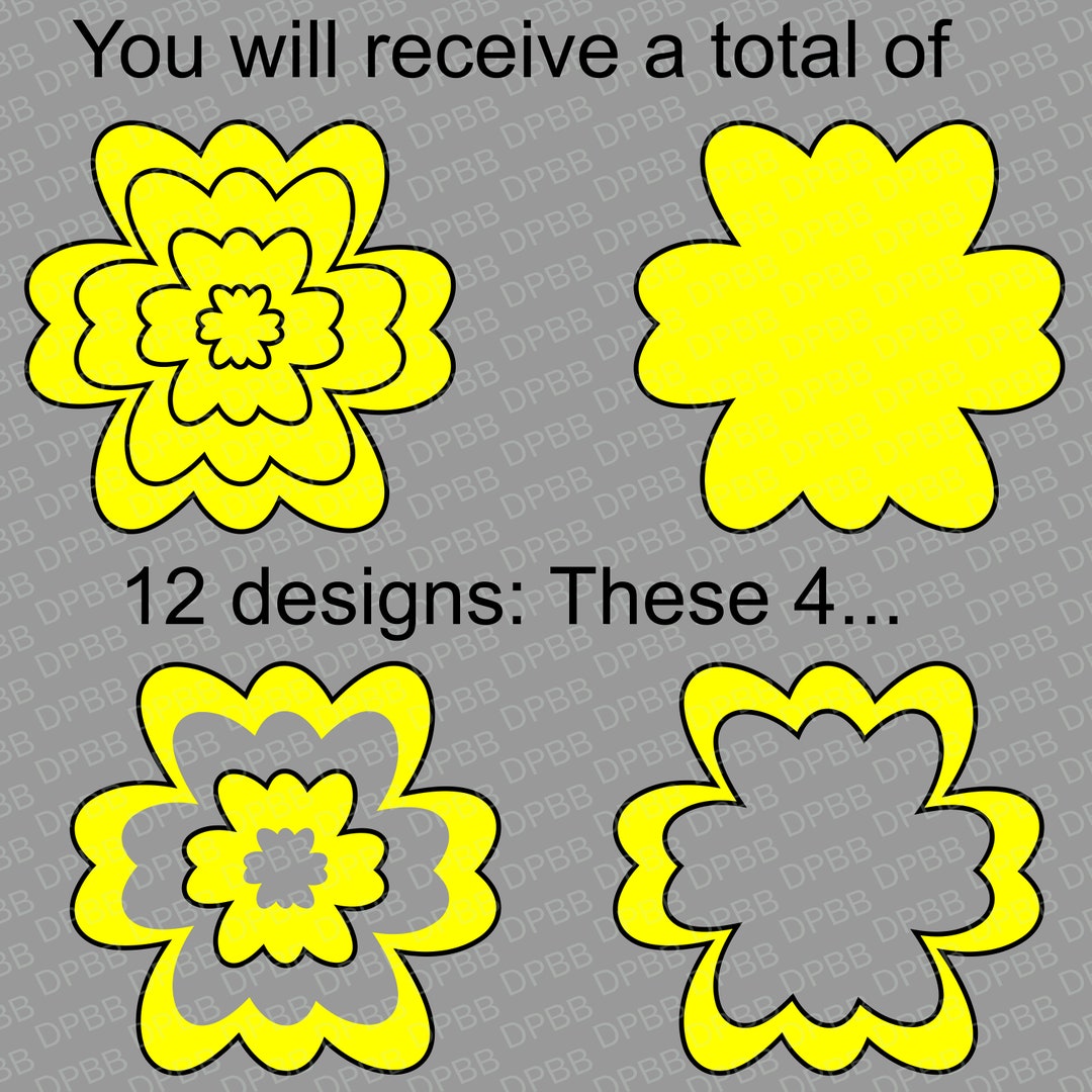 Flower Outline, Flower Outline Clipart, Floral PNG, Yellow Flower ...