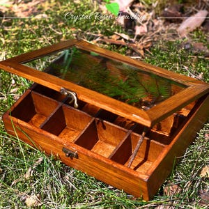 Wood Jewelry Box With Real Dried Fern, Flowers, Handmade Forest ...