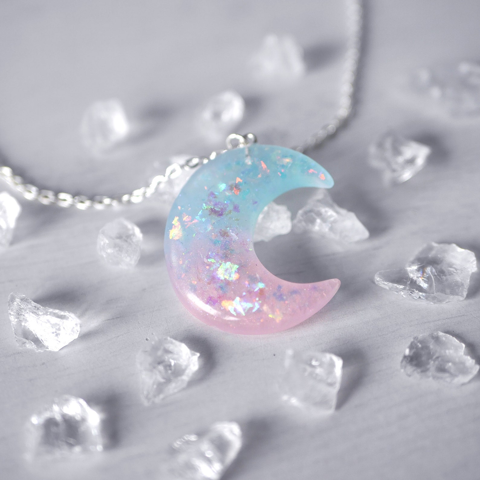 Cute Pastel Blue Purple Pink Moon Crescent Pastel Moon - Etsy