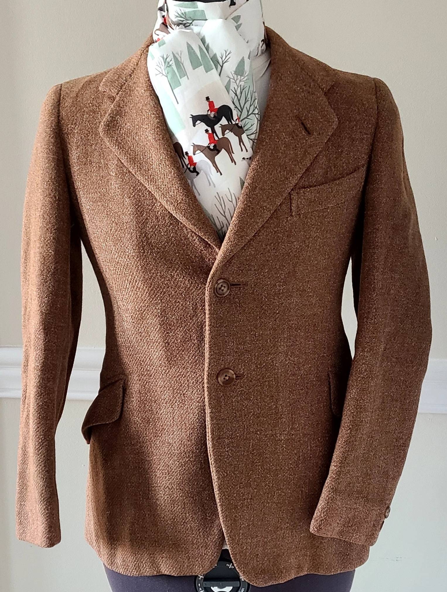 PYTCHLEY Brown Tweed Hunting Jacket, Approximate Size 4 Womans, 32 Mens ...