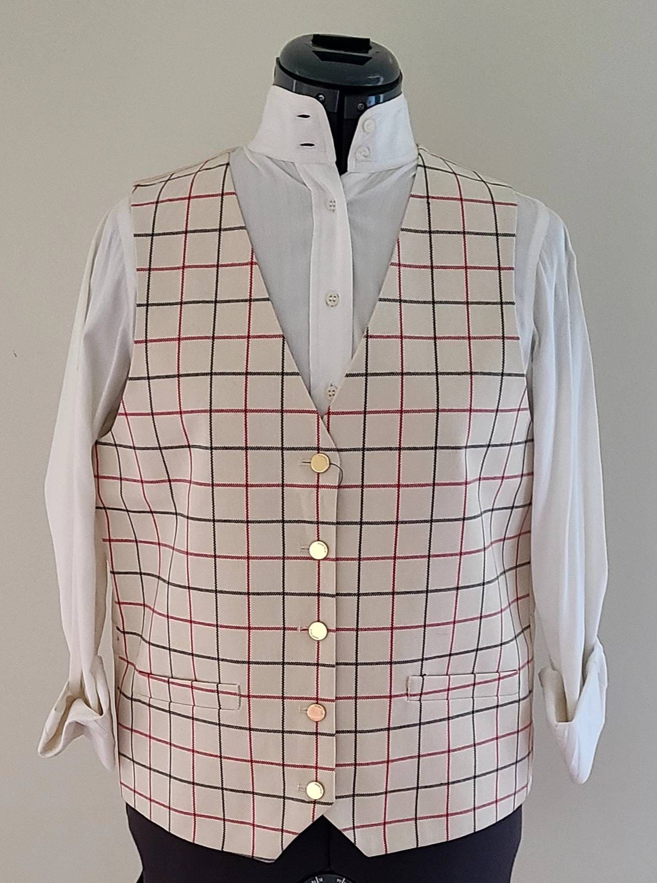 EQUETECH Red & Blue Tattersal Fox Hunting Vest. NEW - Etsy