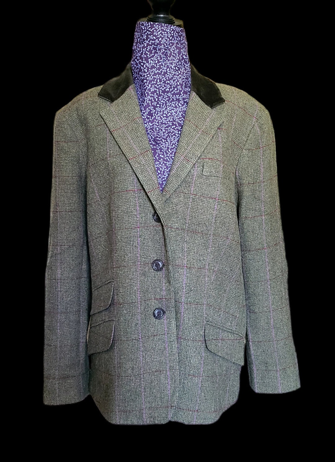 CHAPS Green Tweed Hunting Jacket, Size 18W Womans - Etsy
