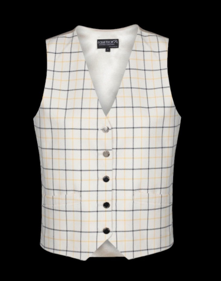 EQUETECH Gold & Black Tattersal Fox Hunting Vest. NEW! Unisex Sizing ...
