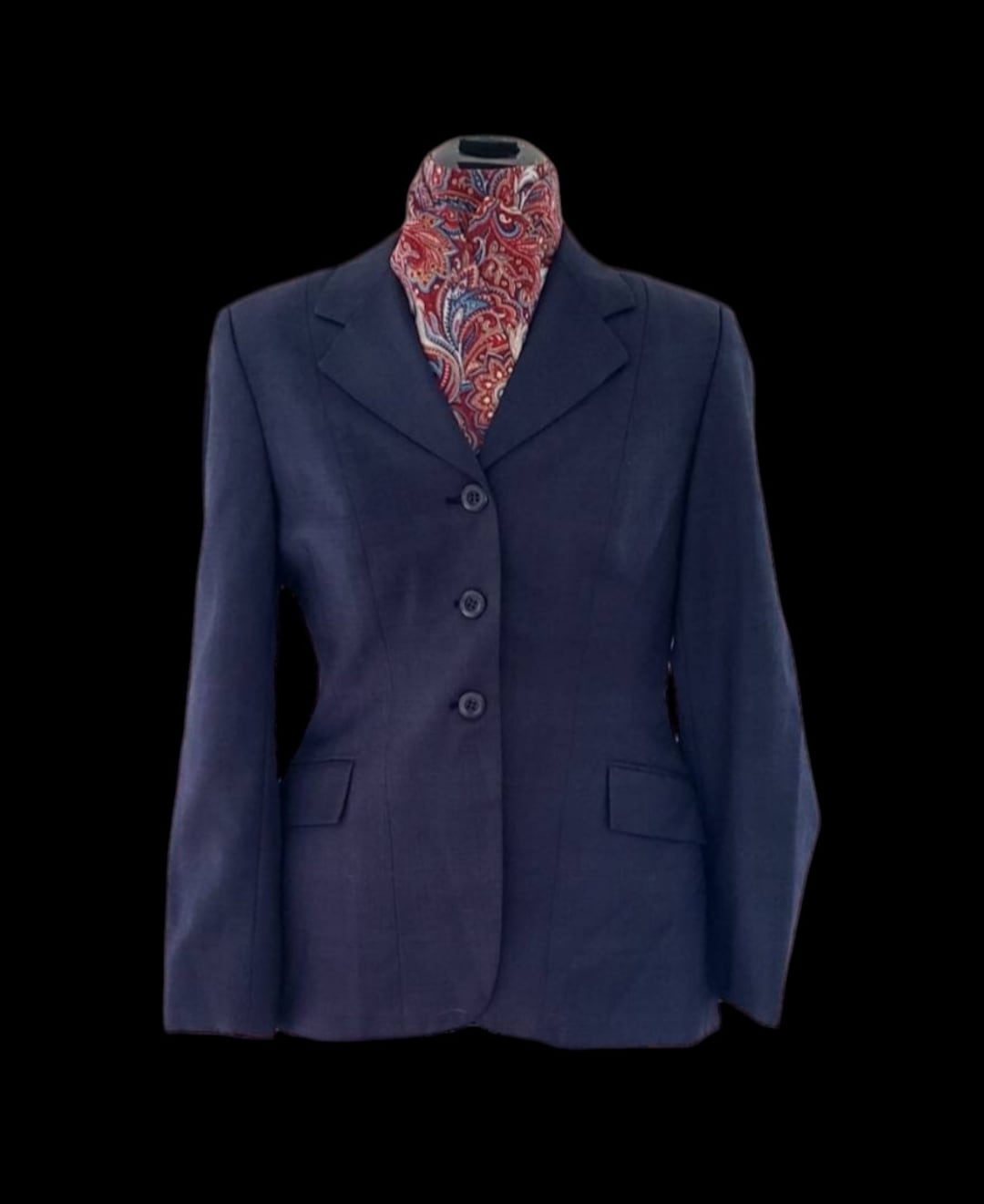 GRAND PRIX Navy Windowpane Plaid Jacket, Size 12R Womans - Etsy