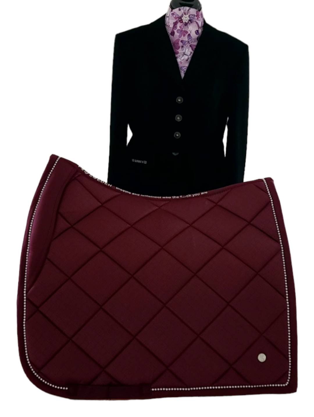 PS of SWEDEN Full Size Plait Print Dressage Saddle Pad, Dark Berry NEW ...