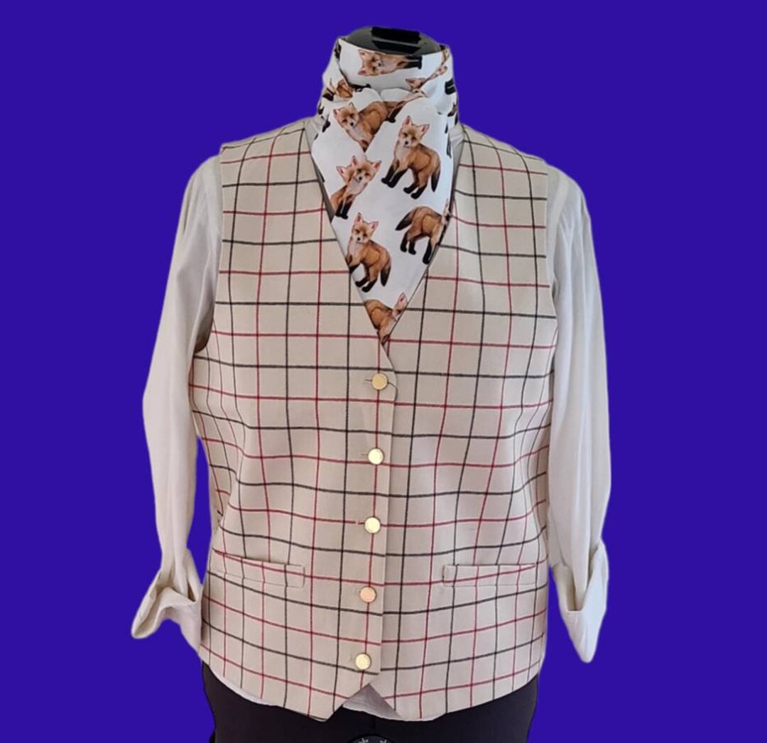 EQUETECH Red & Blue Tattersal Fox Hunting Vest. NEW - Etsy